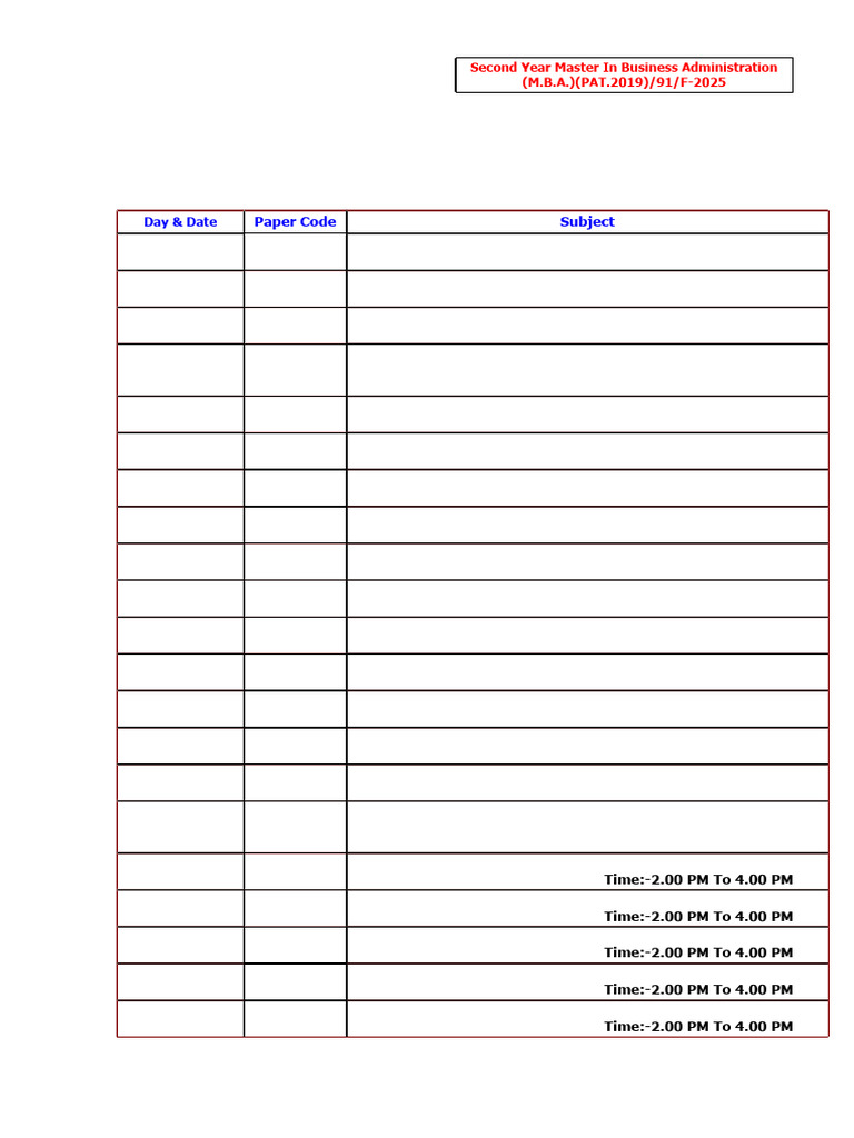 MBA Sem III and IV Revised Pattern 2019 | PDF | Master Of Business ...