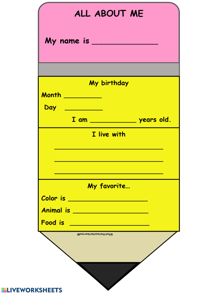 All About Me: My Name Is | PDF