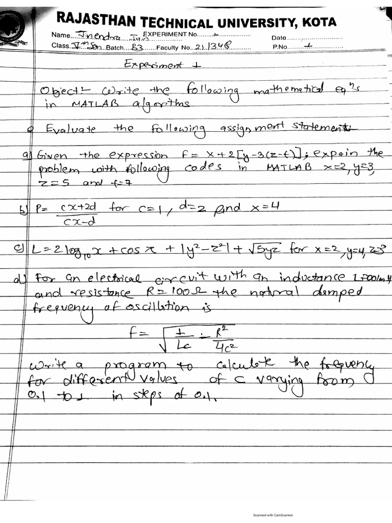 exp1 and exp2 system simulation lab | PDF