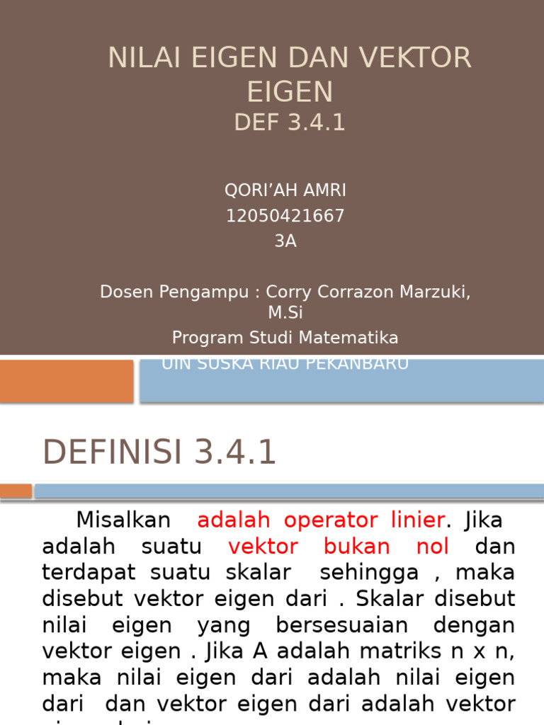 Nilai Eigen Dan Vektor Eigen | PDF