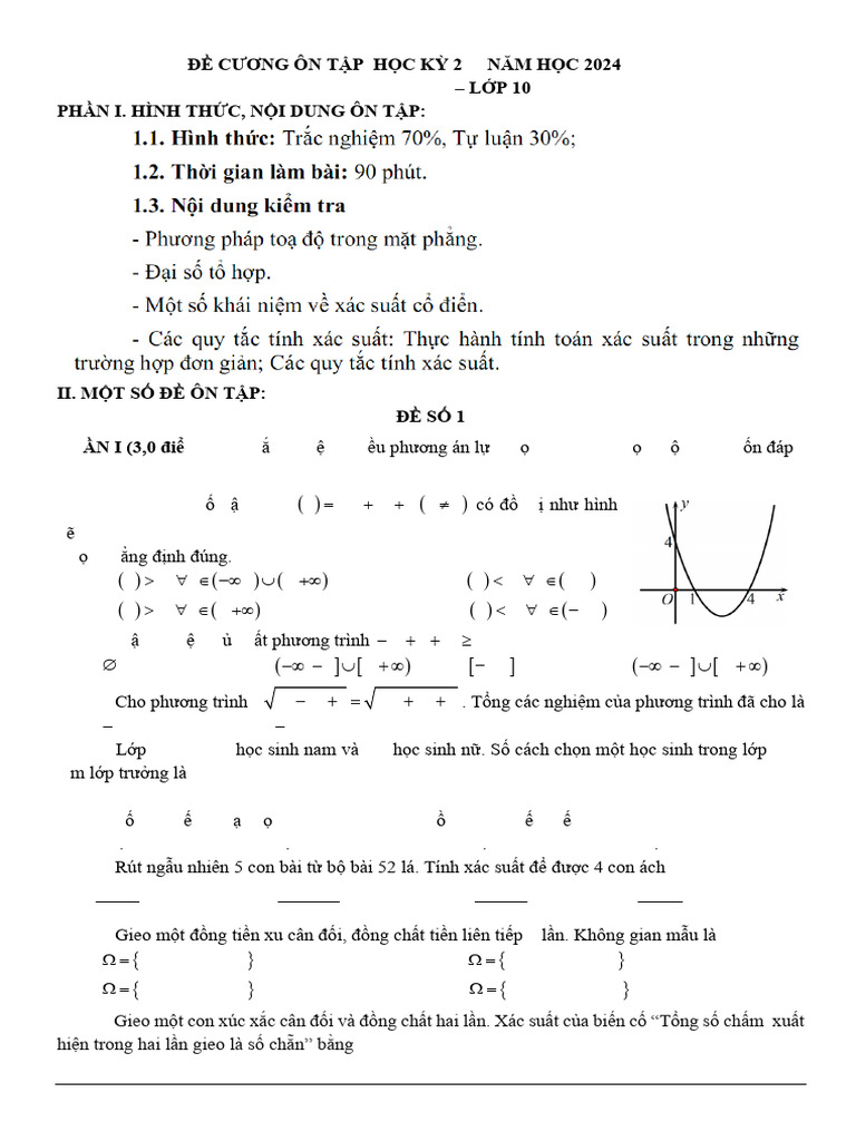 De Cuong on Tap Hkii - Mon Toan 10 (1) | PDF