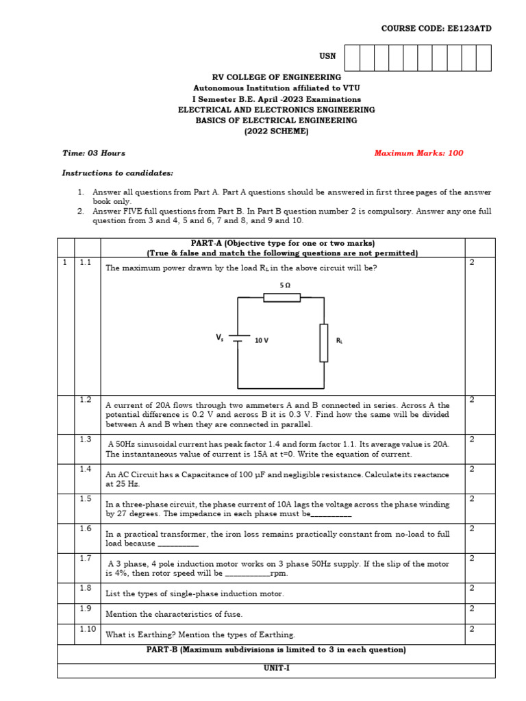 Model QP-2 2022 Scheme - EE123ATD - BEE | PDF | Electric Motor ...