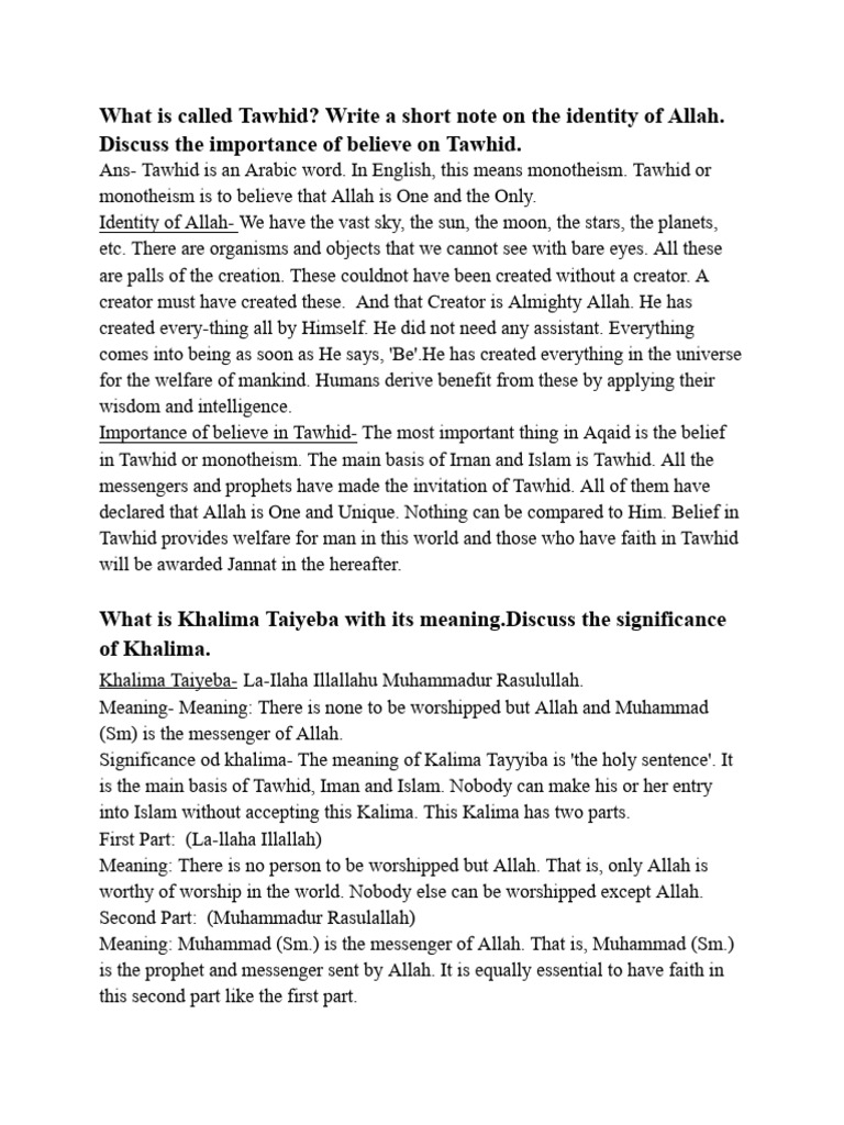 Religion Ans | PDF | Prophets And Messengers In Islam | God In Islam
