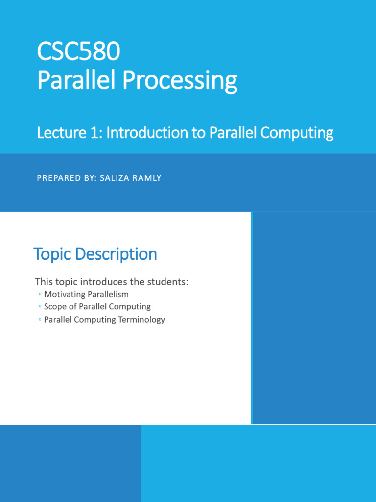 Lecture 1 Intro To Parallel Computing Pdf Parallel Computing 7428