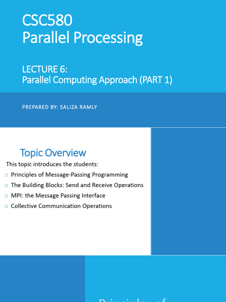 LECTURE 6 - Parallel Computing Approach (PART 1) | PDF | Process (Computing) | Message Passing ...