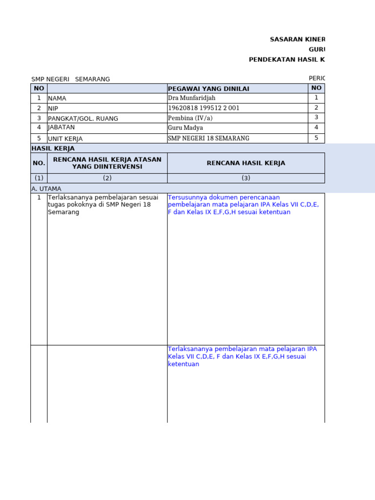Form SKP JA Kuantitatif - GURU | PDF