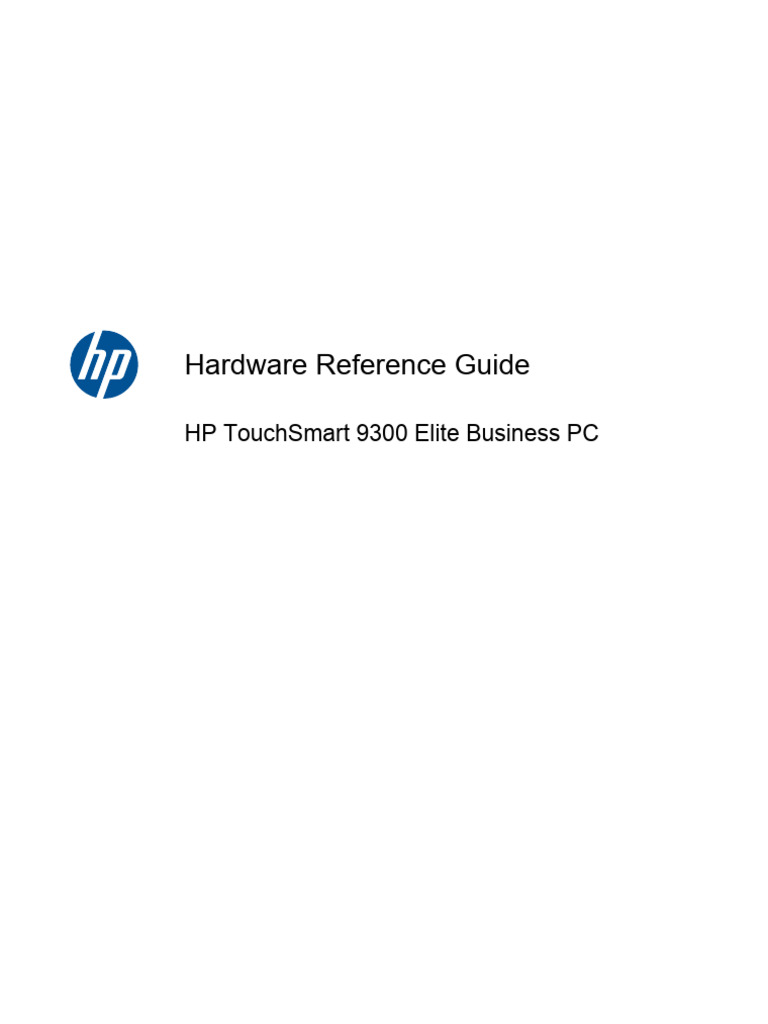 HP TouchSmart Hardware Reference Guide | PDF | Set Top Box | Computer ...