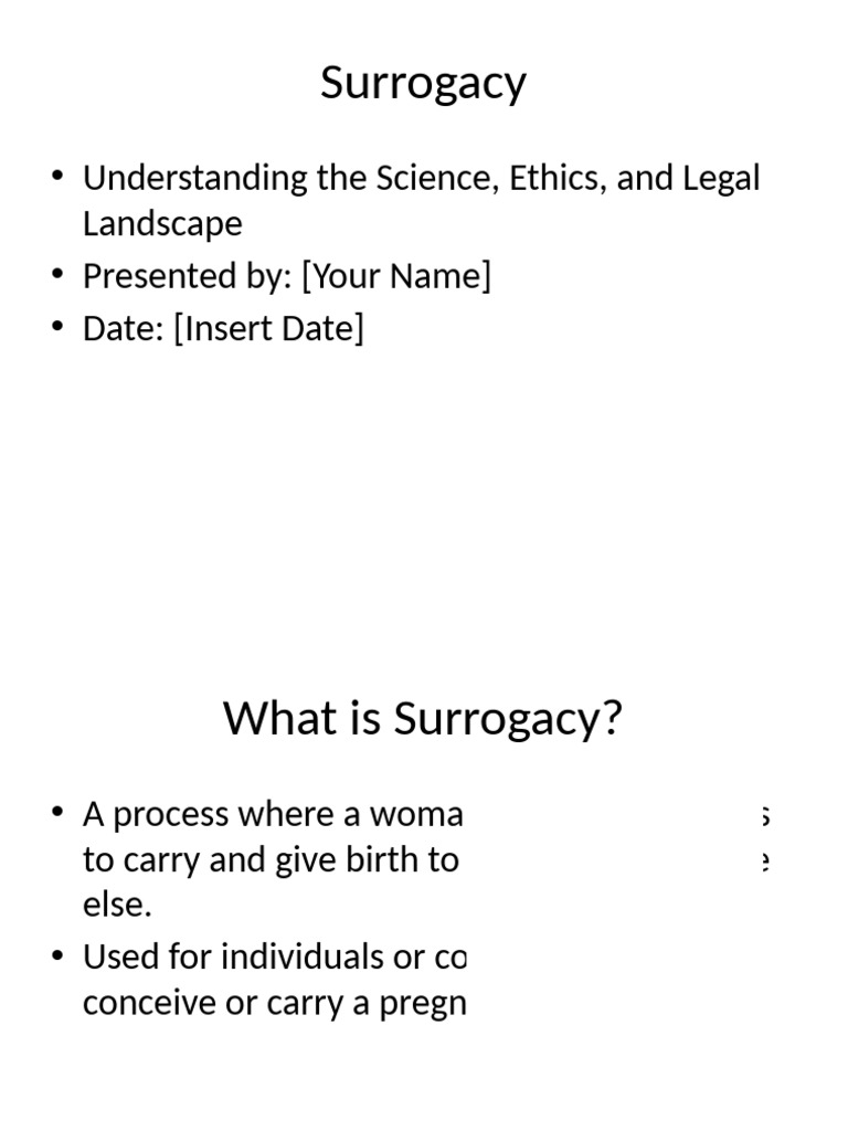 Surrogacy: Science, Ethics, and Process | PDF | Surrogacy | In Vitro ...