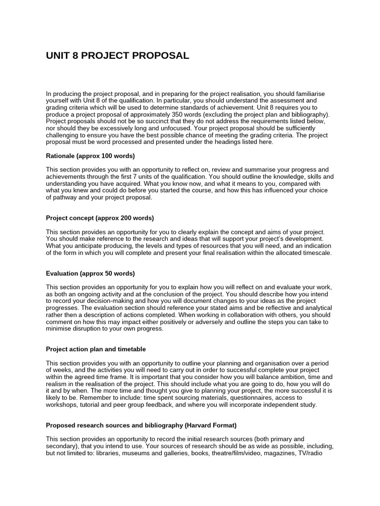 UNIT 8 PROJECT PROPOSAL | PDF | Cognition