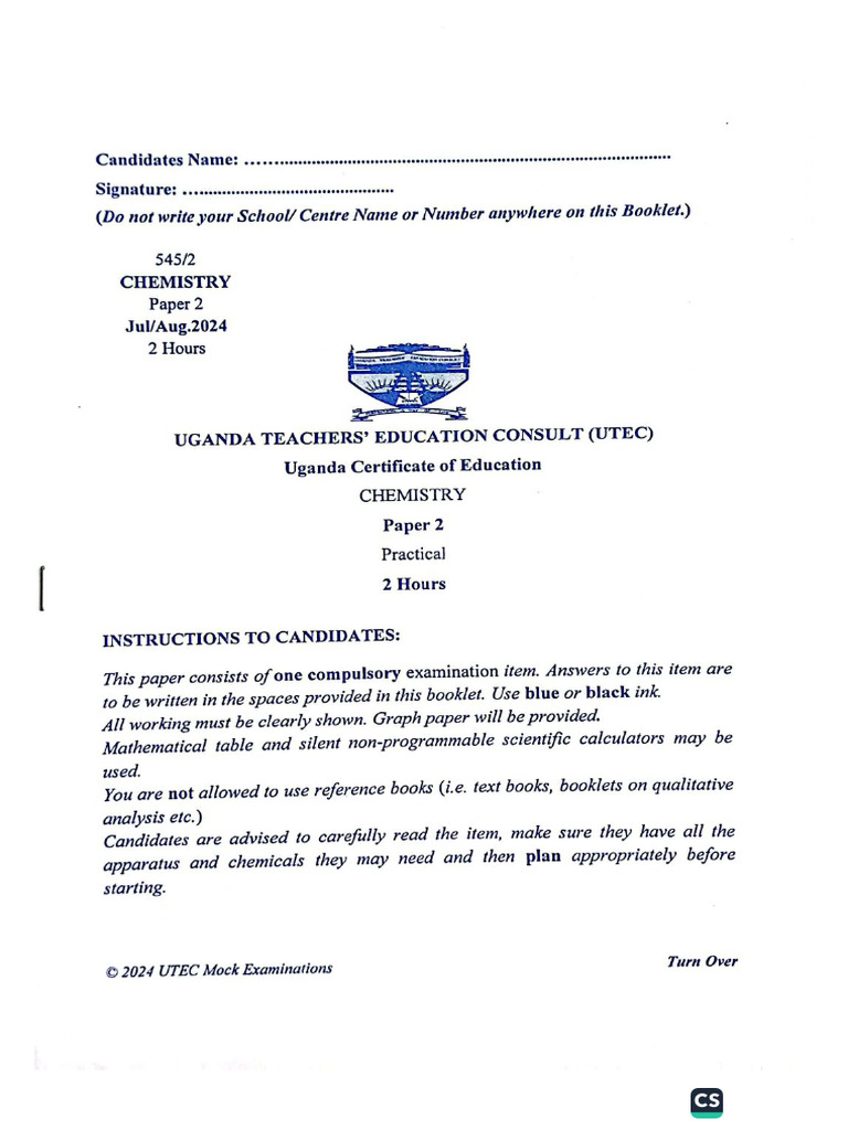 Chem Practical | PDF