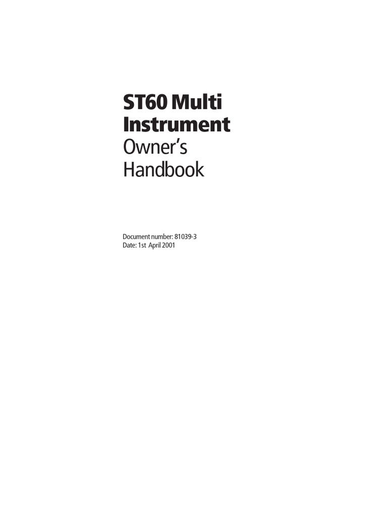 Raymarine ST60 Multi Owner's Manual | PDF | Speed | Electromagnetic ...