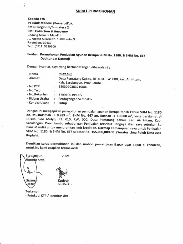 001 Surat Permohonan | PDF