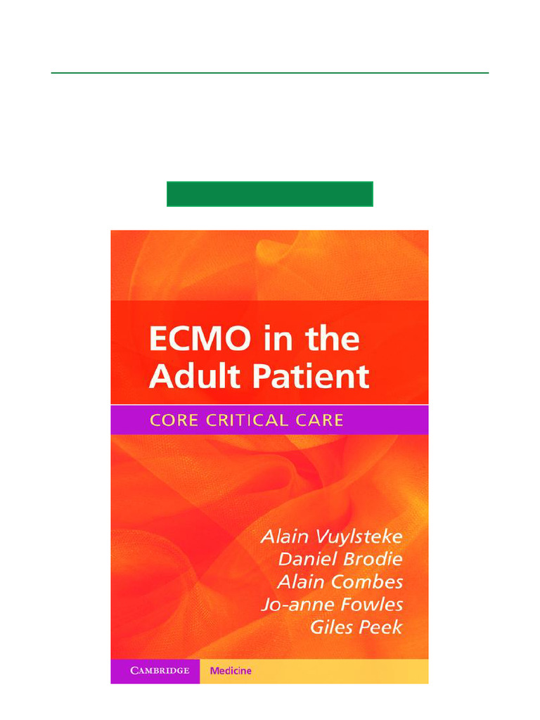 ECMO in Adult Patients: A Comprehensive Guide | PDF | Medicine ...