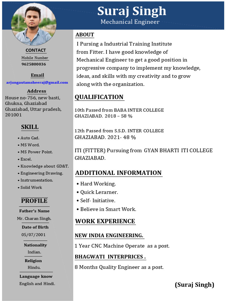 Suraj Singh Resume Apna | PDF