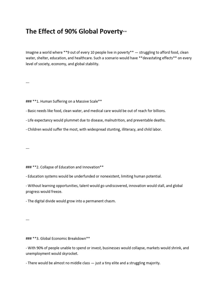 The Effect of 90 Global Poverty | PDF | Poverty | Poverty & Homelessness