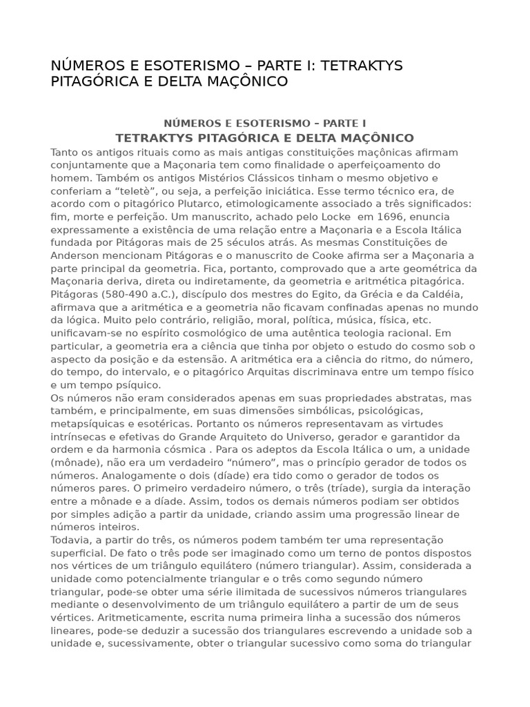 Simbologia dos N｣meros | PDF | Triângulo | Pitágoras