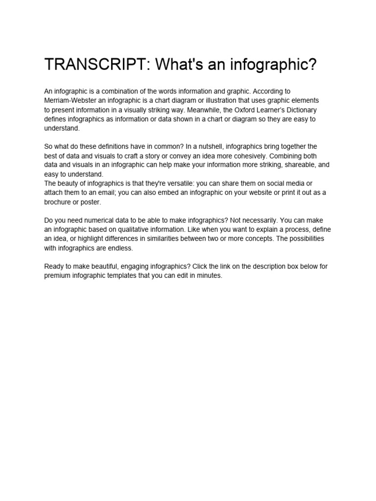 TRANSCRIPT What's an Infographic | PDF