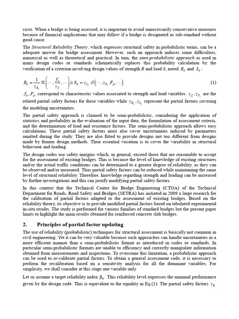 Structural Reliability Theory Semi-Probabilistic Approach R S R S F R S F | PDF | Reliability ...