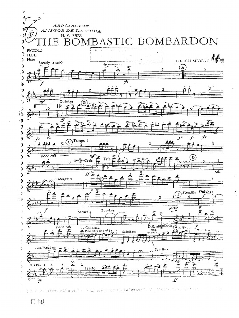 The Bombastic Bombardon. Partes | PDF