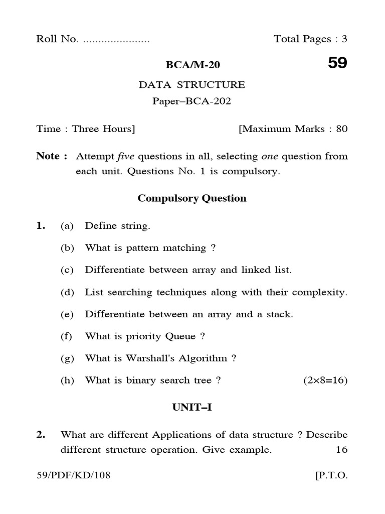 Bca Part 2 Data Structure 59 2020 | PDF | Queue (Abstract Data Type) | Matrix (Mathematics)