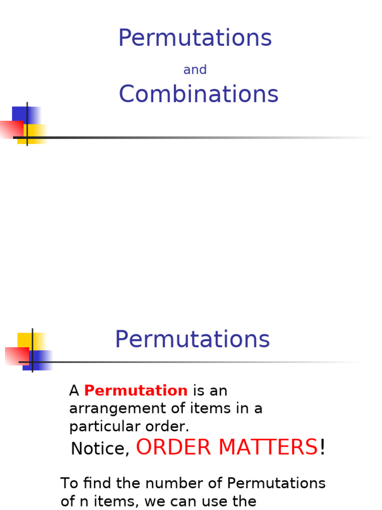 Permutation and Combination | PDF | Permutation | Combinatorics