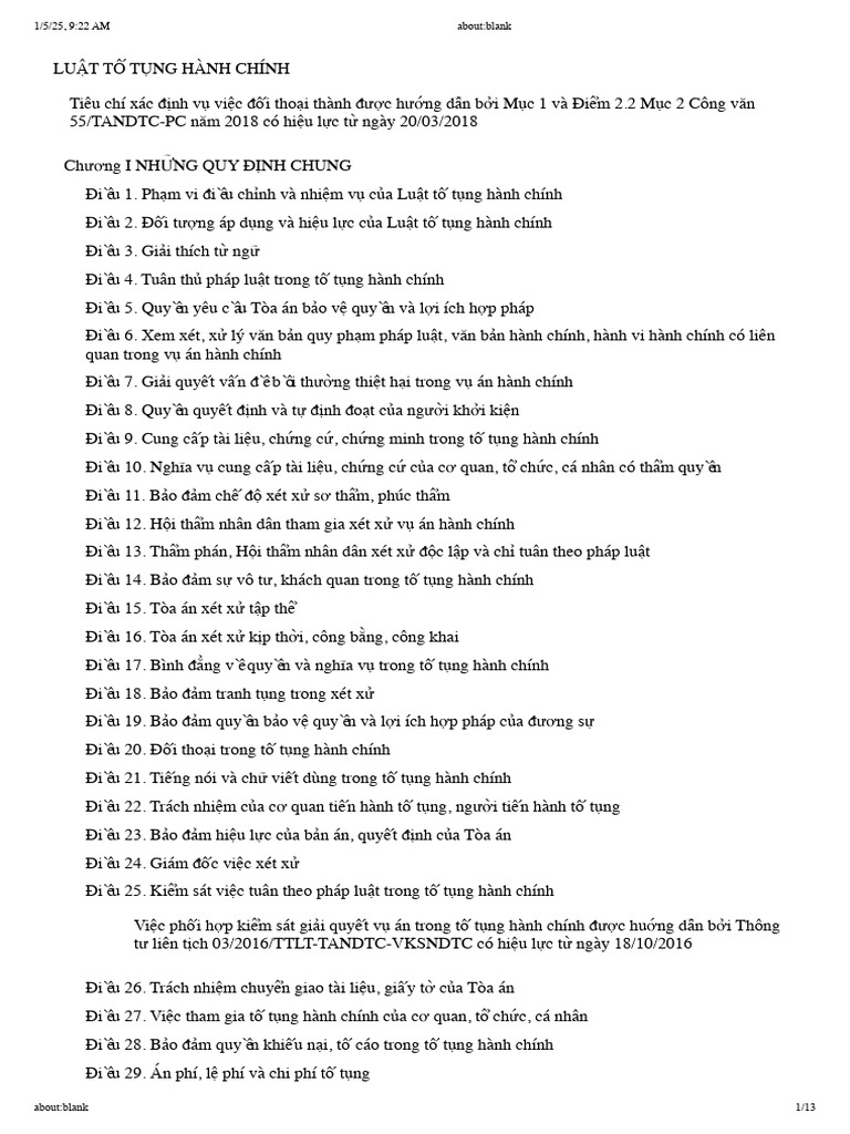 Mục Lục TTHC | PDF