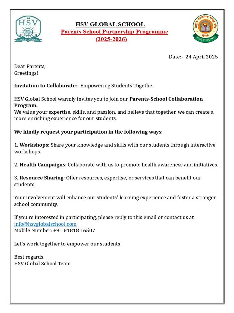 Parents School Partnership Programme | PDF