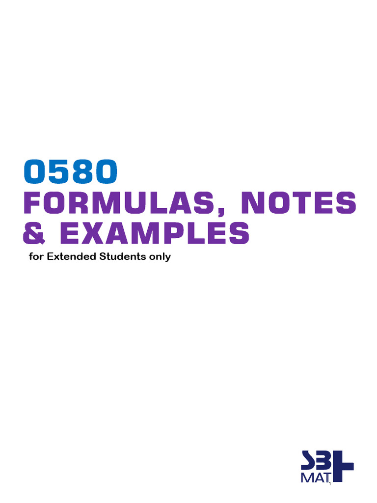 IGCSE Maths Formulas Guide | PDF | Cartesian Coordinate System ...