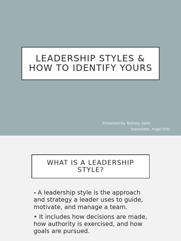 Leadership Styles How To Identify Yours | PDF | Leadership ...