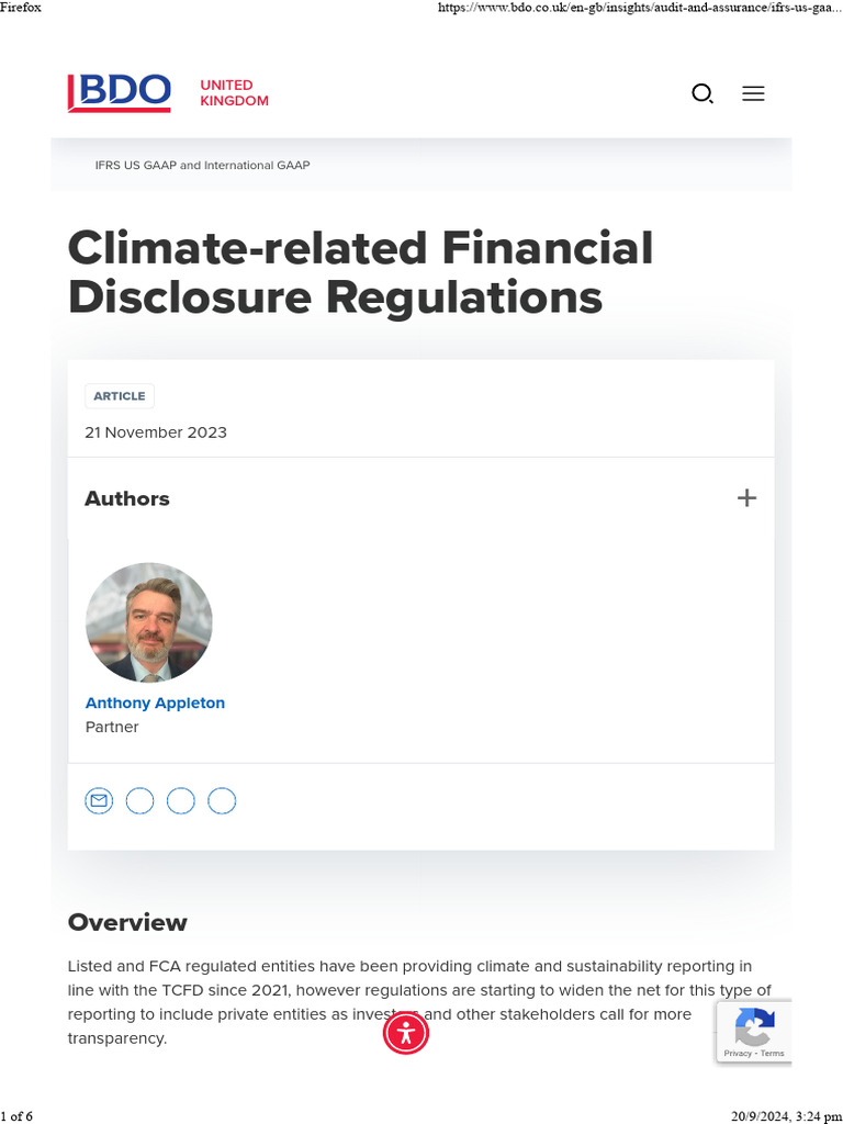 Climate-related Financial Disclosure Regulations - BDO ######### | PDF ...