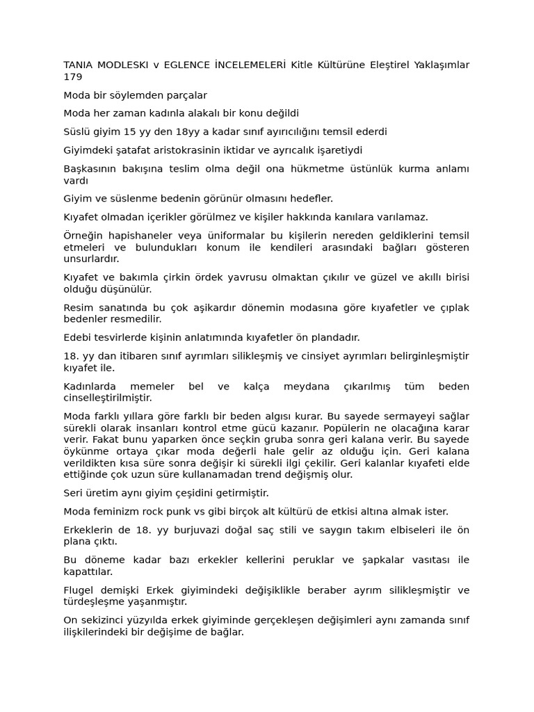 Moda VE POPÜLER KÜLTÜR | PDF