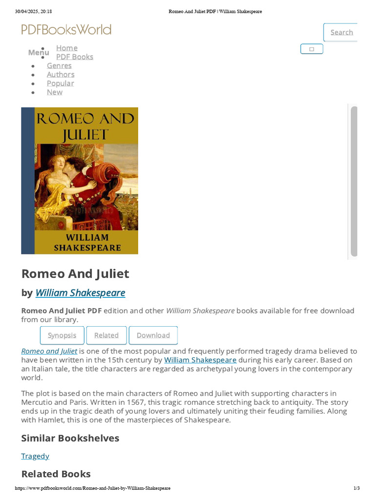 Romeo and Juliet PDF - William Shakespeare | PDF | William Shakespeare ...