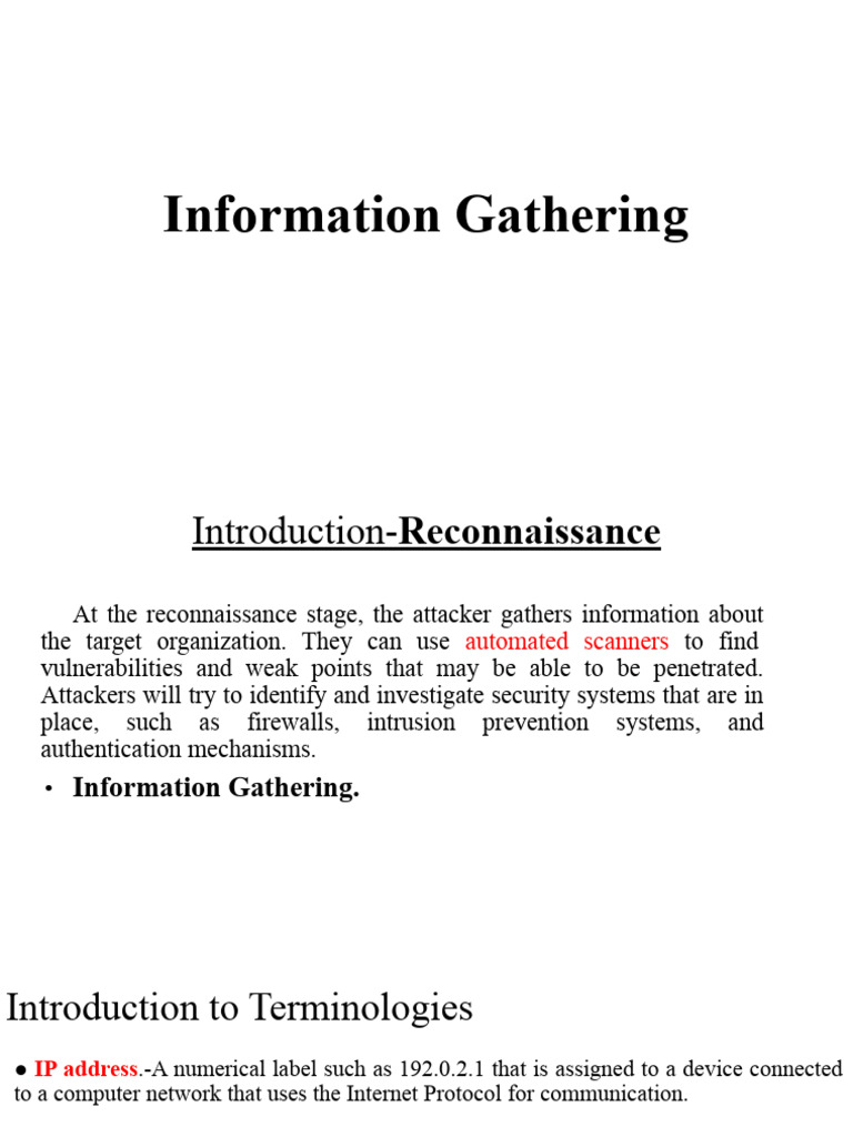 Cybersecurity Information Gathering Techniques | PDF | Domain Name ...