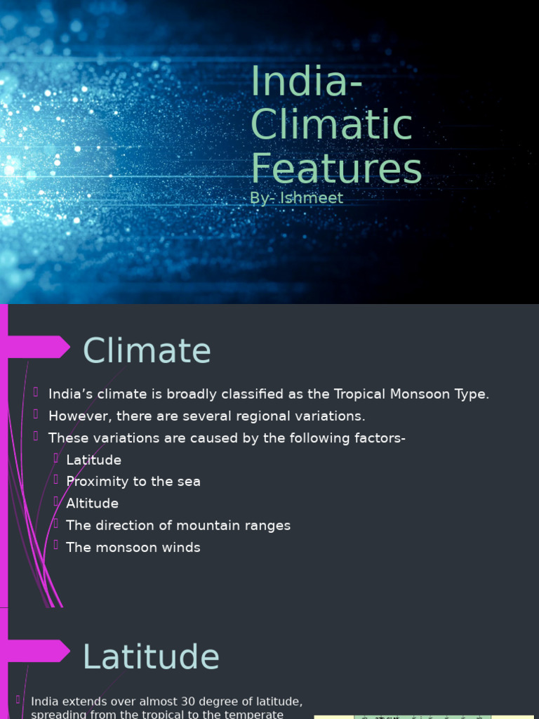 India - Climatic Features | PDF | Monsoon | Rain