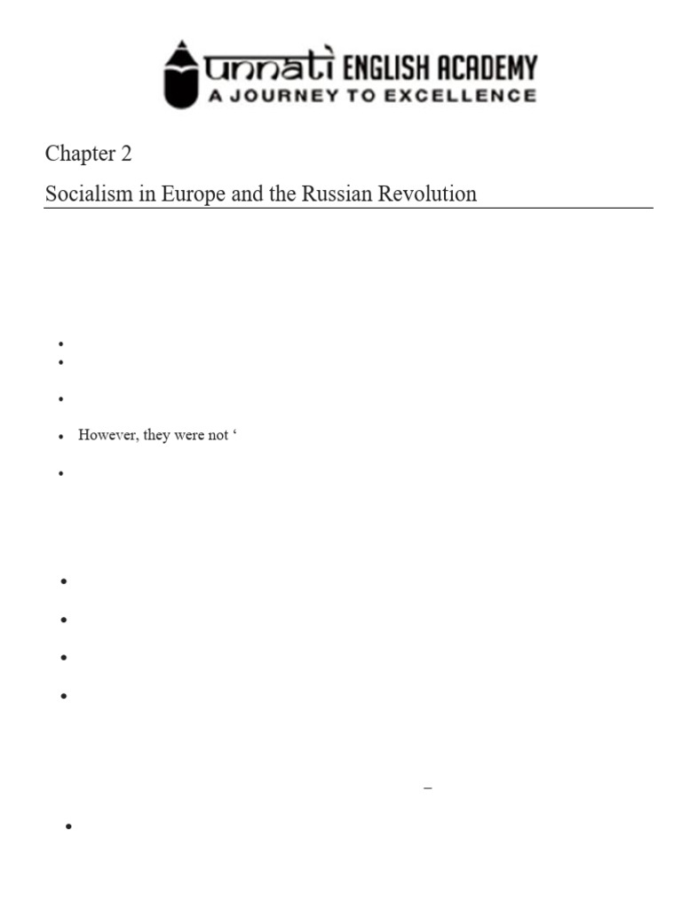 CH 2 Socialism in Europe and The Russian Revolution | PDF | Socialism ...