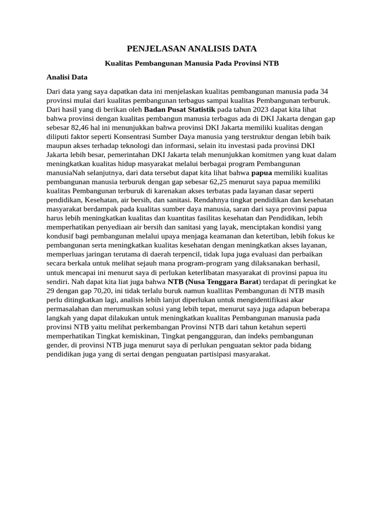 Penjelasan Analisis Data | PDF