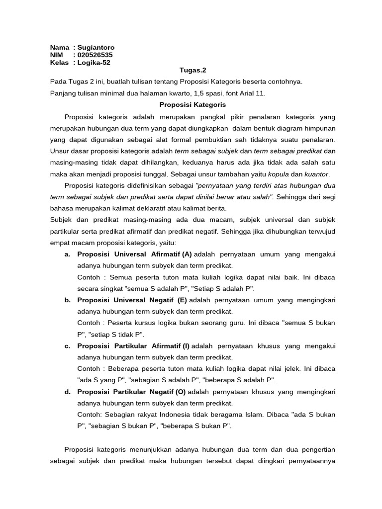 Tugas 2 Logika | PDF