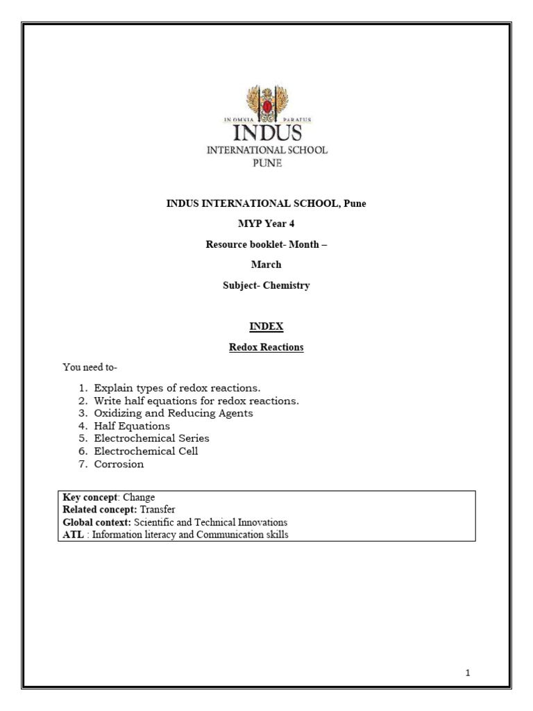 G9 Chemistry Resource Book March | PDF | Redox | Chemical Reactions