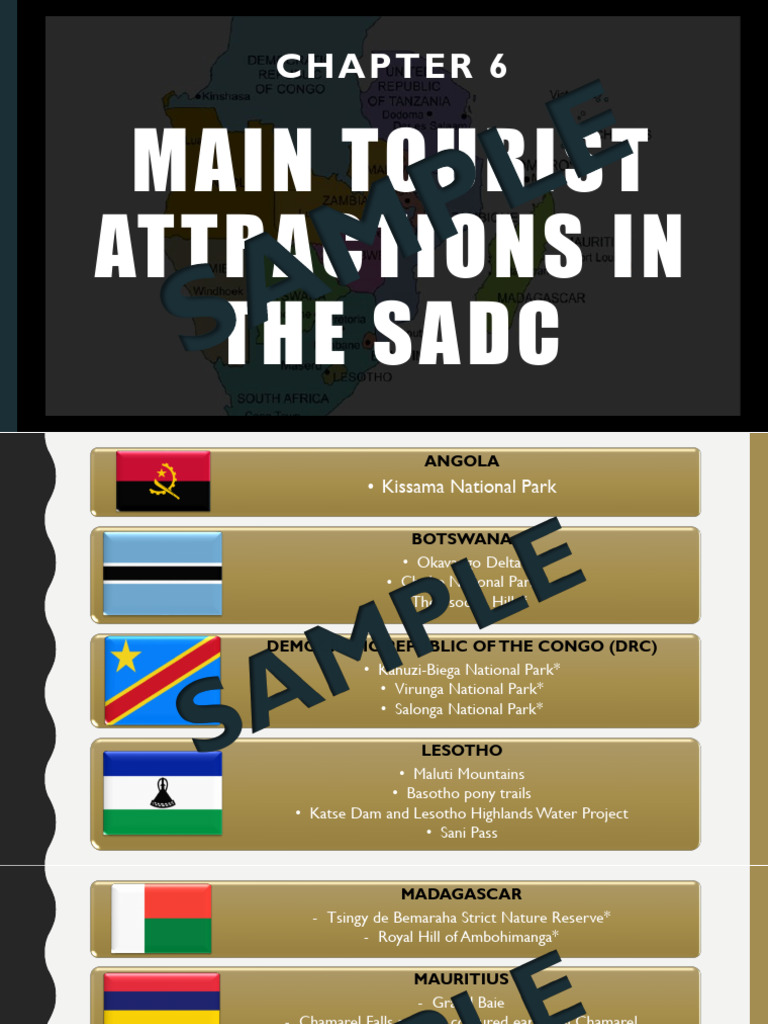 SAMPLE TRSM GR11 T3 Chapter 6 Main Tourist Attractions in The SADC | PDF | Zambia