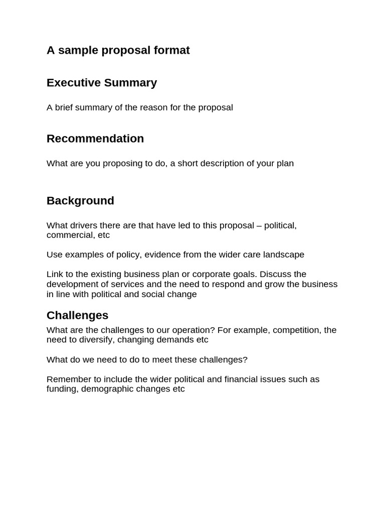 A Sample Proposal Format | PDF