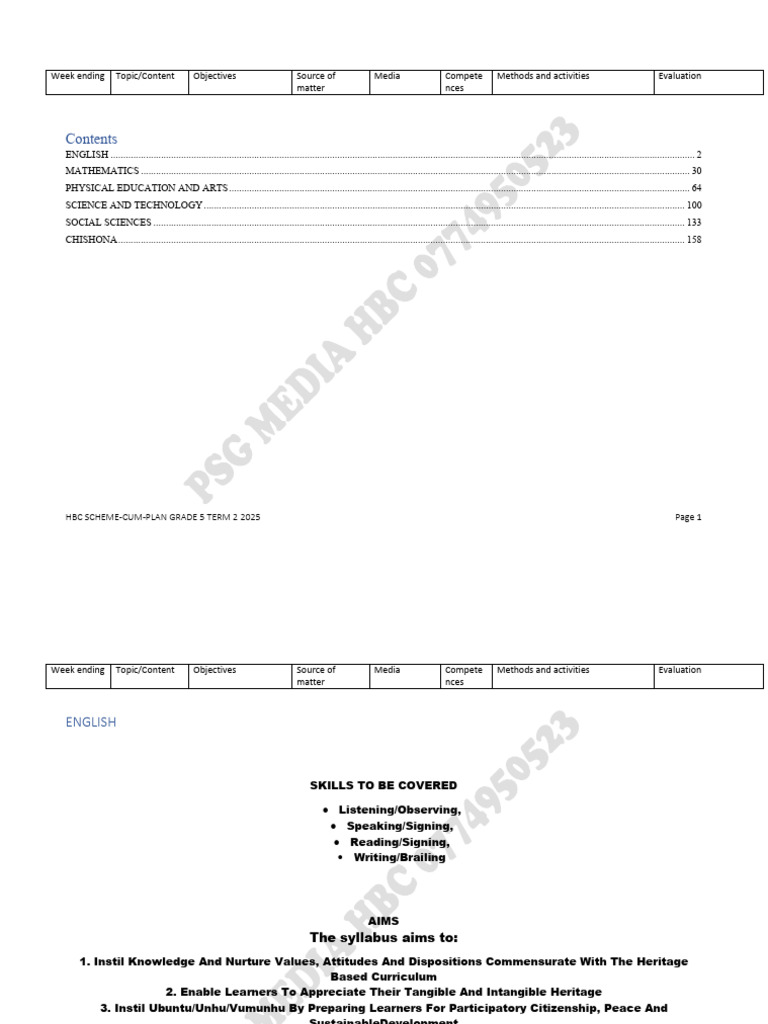 GRADE 5 HBC PSG MEDIA SAMPLE | PDF | English Language | Reading ...