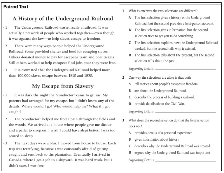 4th Grade Paired Text Week 31 | PDF