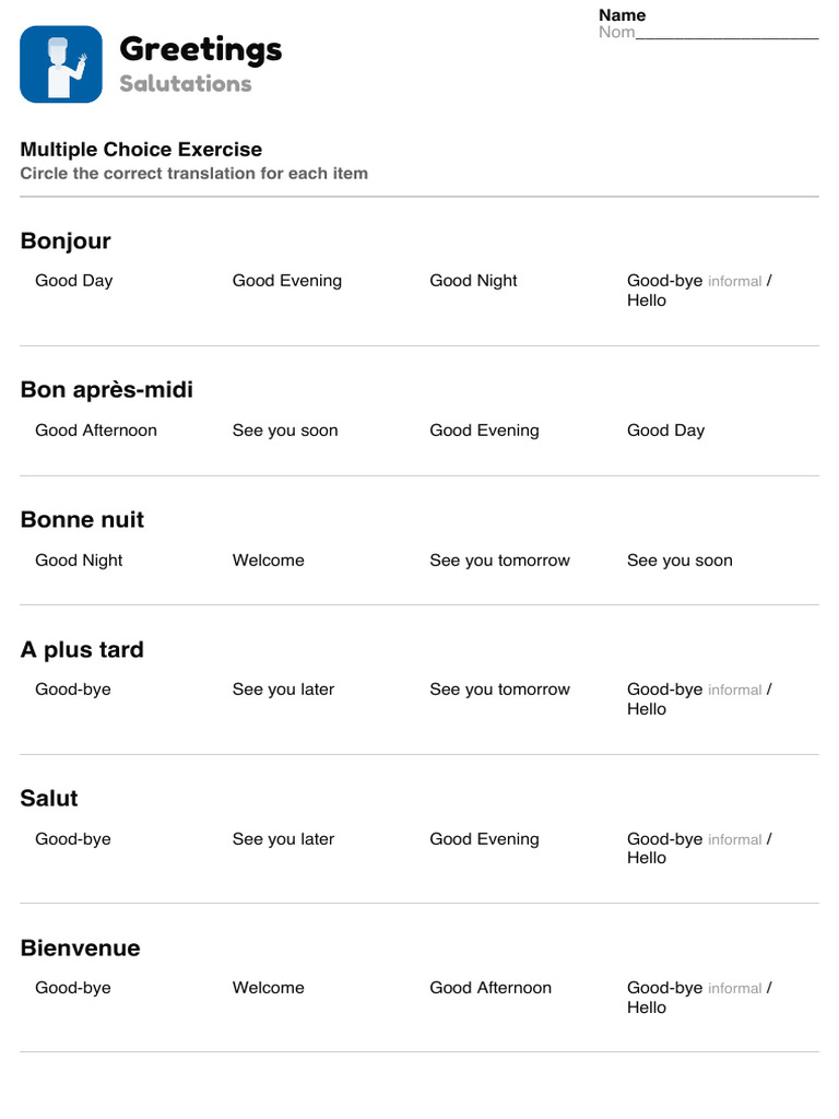 Greetings: Salutations | PDF