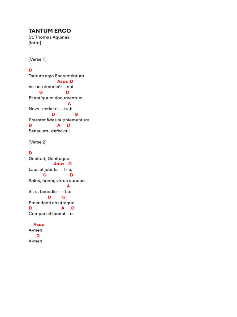 Tantum Ergo Lyrics by Aquinas | PDF