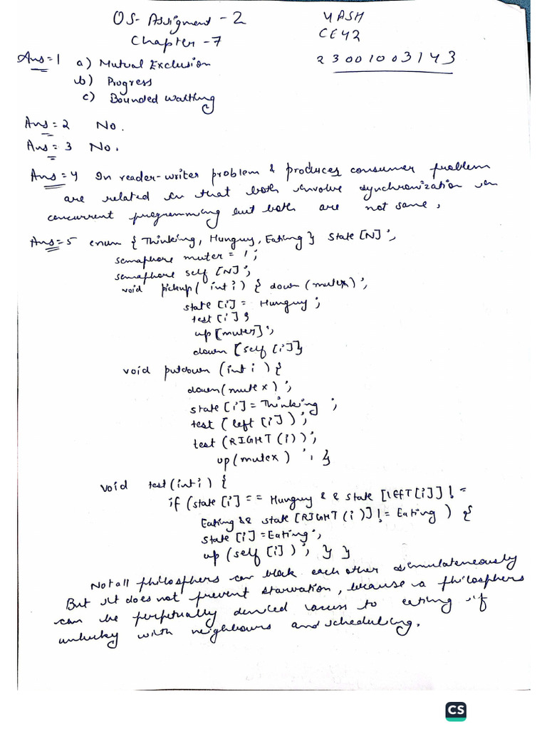 OS Assignment2 23001003143 | PDF