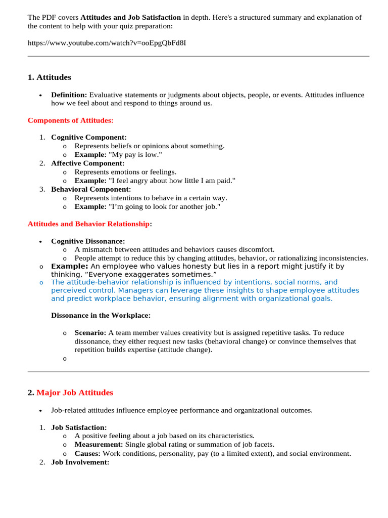 CHP 3. Attitudes and Job Satisfaction in Depth | PDF | Job Satisfaction ...