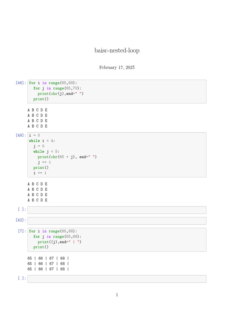 Baisc Nested Loop | PDF