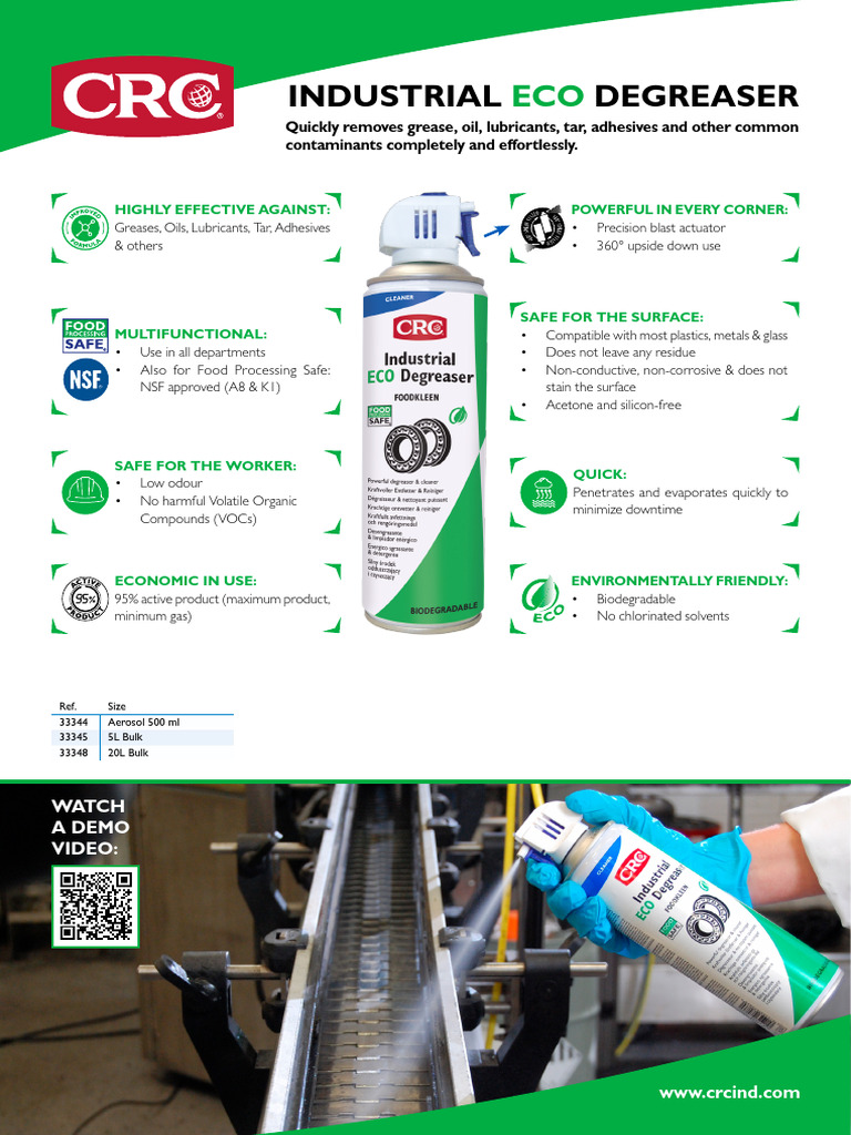 CRC Industrial ECO Degreaser Flyer - EN | PDF | Secondary Sector Of The Economy | Industrial ...