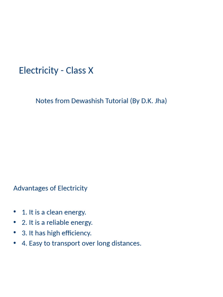 Class 10 Electricity Notes Presentation Designed | PDF