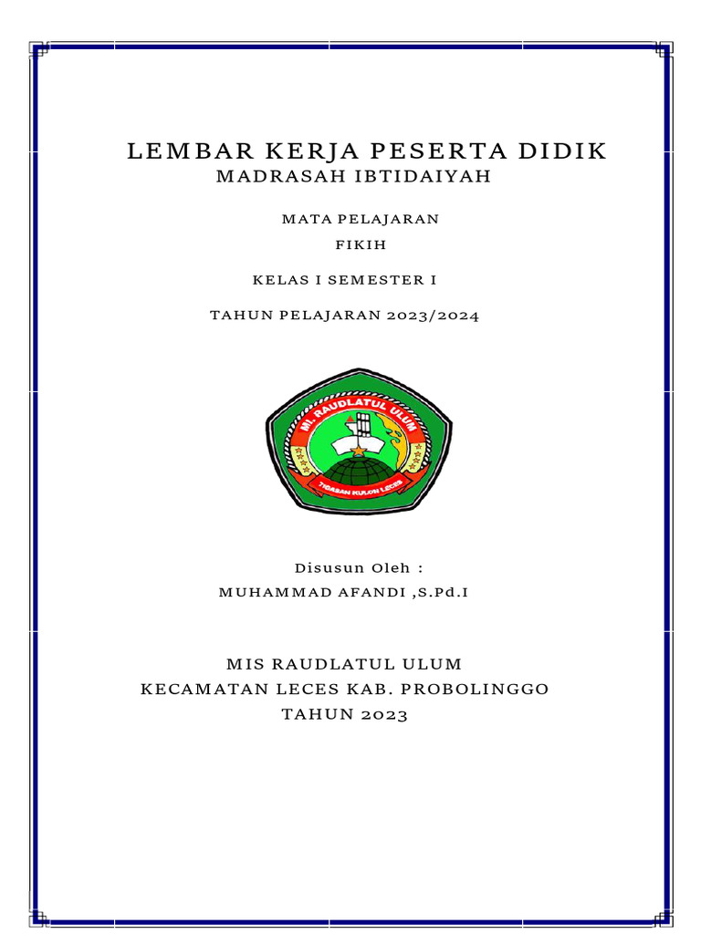 LKPD - Fikih - Semester1 - M. Afandi | PDF